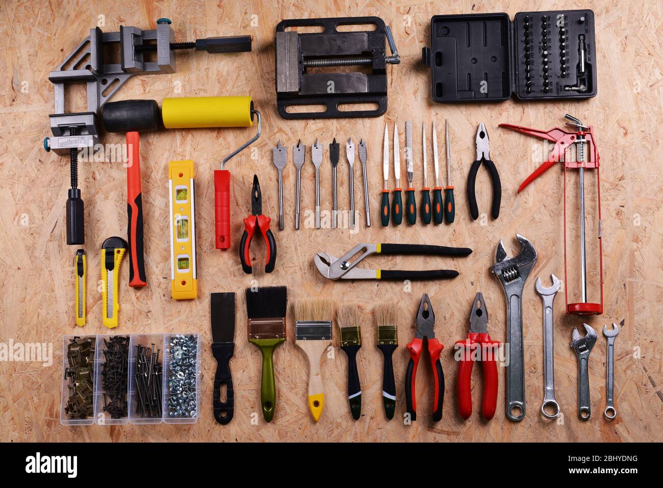 Top view materials instruments hi-res stock photography and images - Alamy