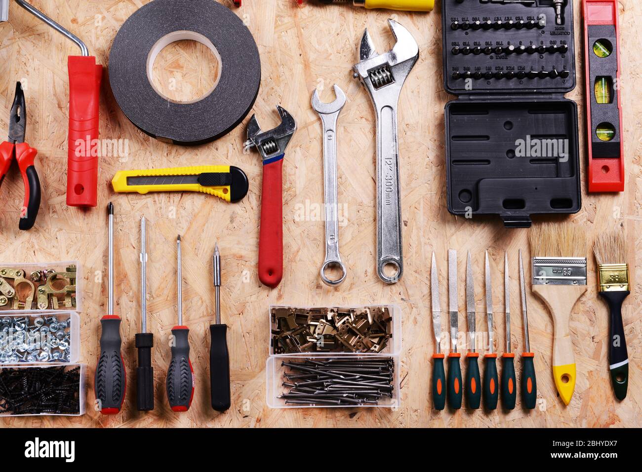 Top view materials instruments hi-res stock photography and images - Alamy