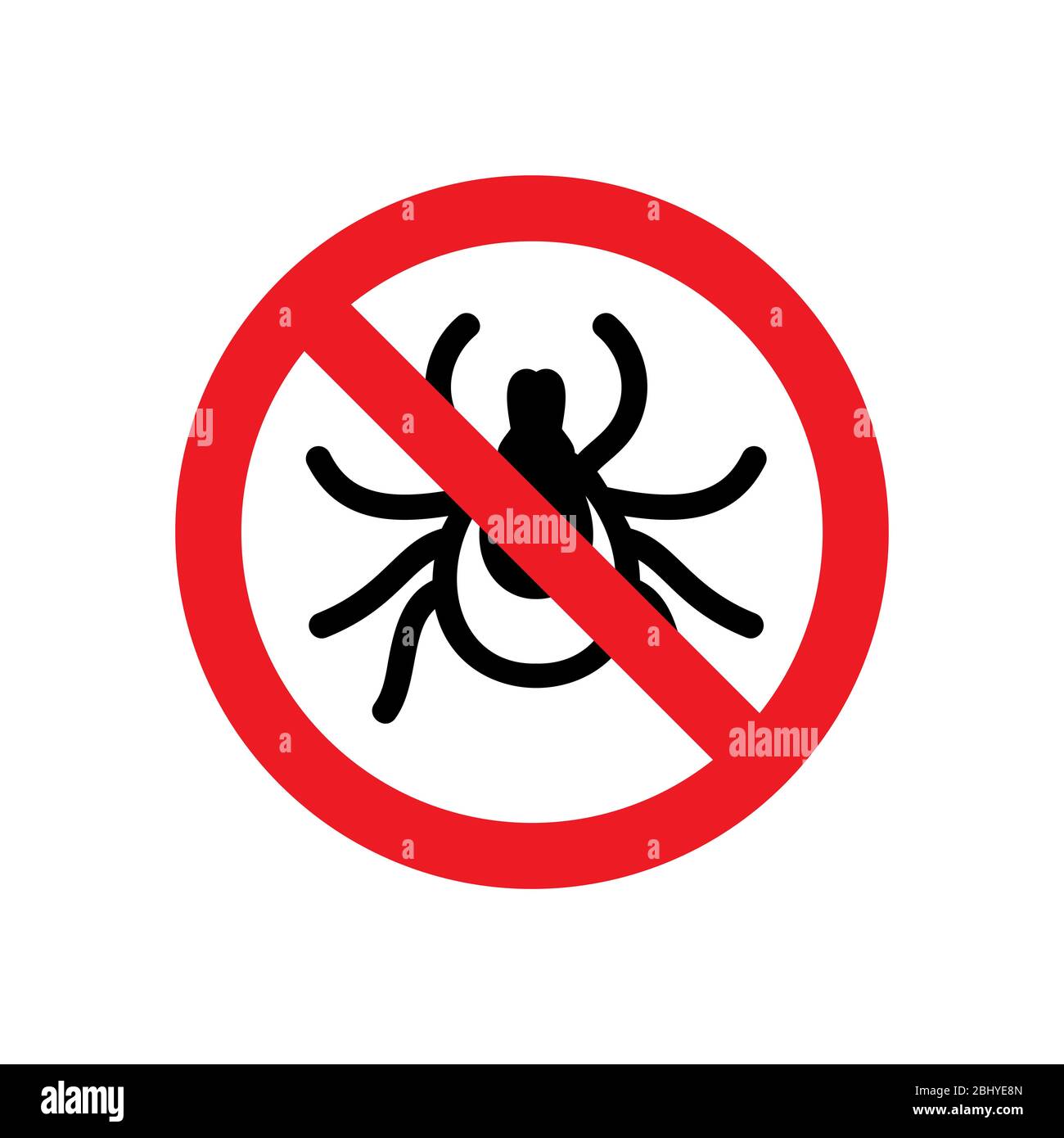 No tick, mite sign and red round warning symbol Stock Vector Image ...