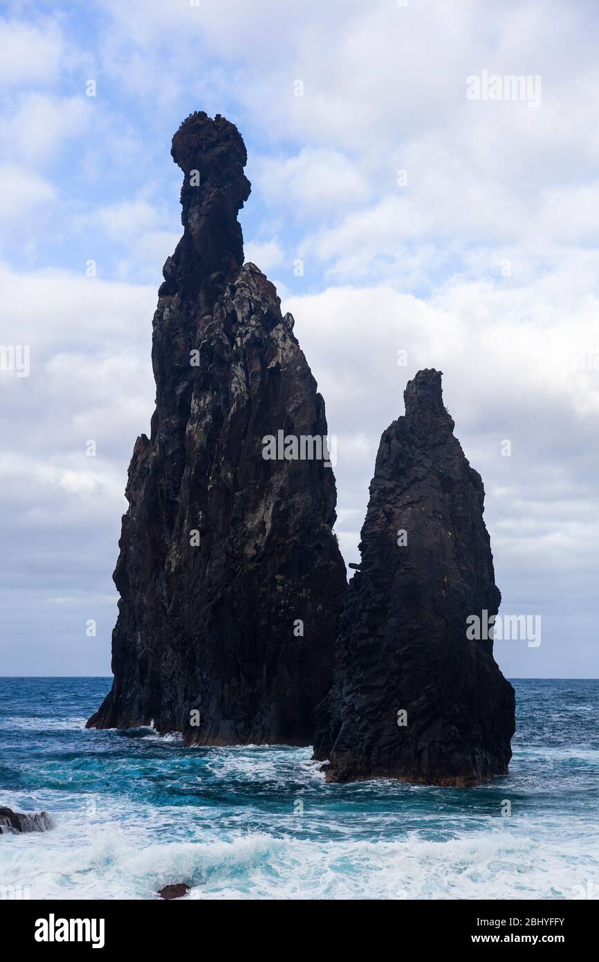 View at rock formation of Ribeira da Janela at Madeira island, Portugal ...