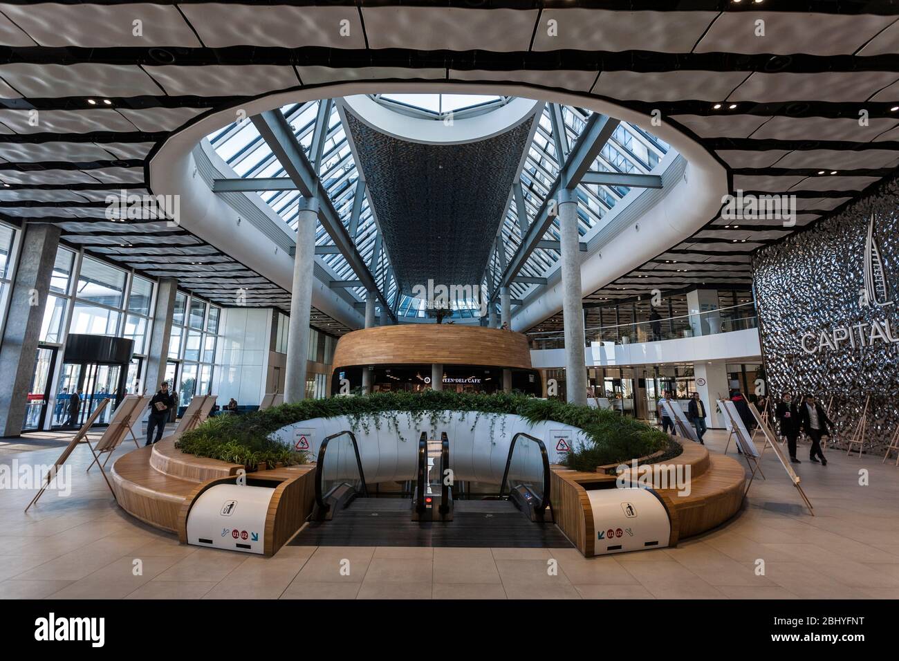 Interior design, internal view of administration building, futuristic ...