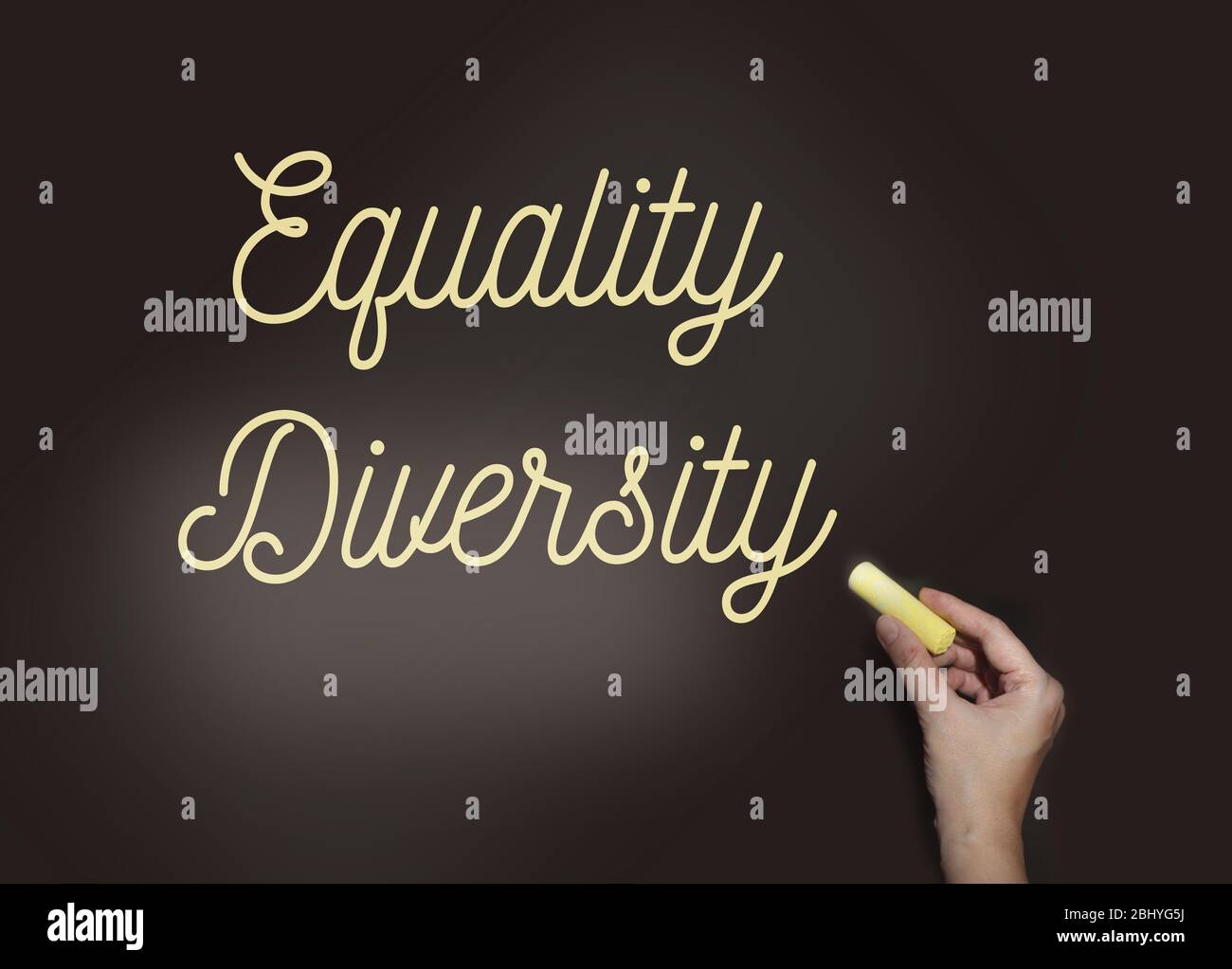 Equality Diversity word diversity is written in chalk on a blackboard ...