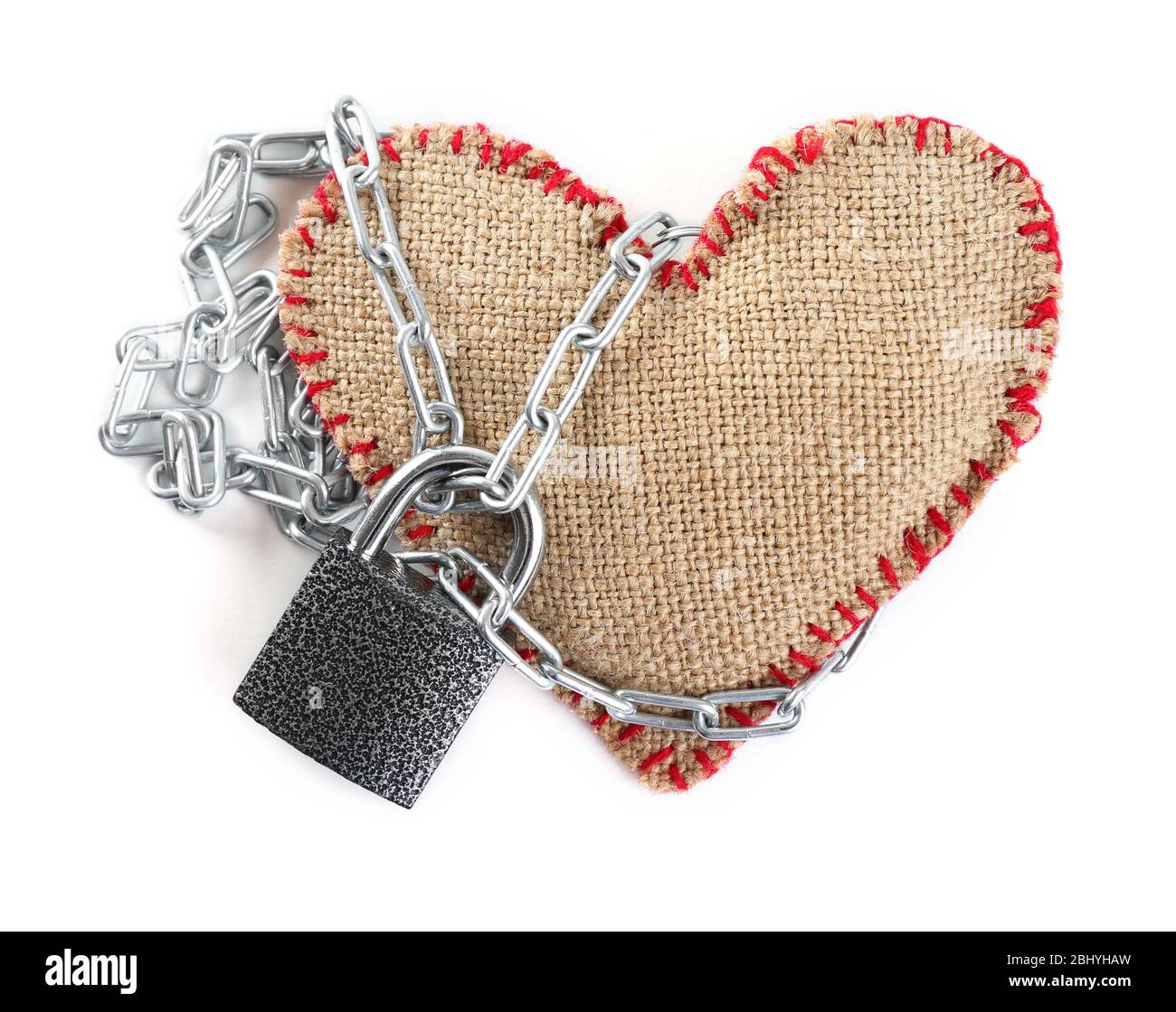 Heart shape with metal chain isolated on white Stock Photo - Alamy