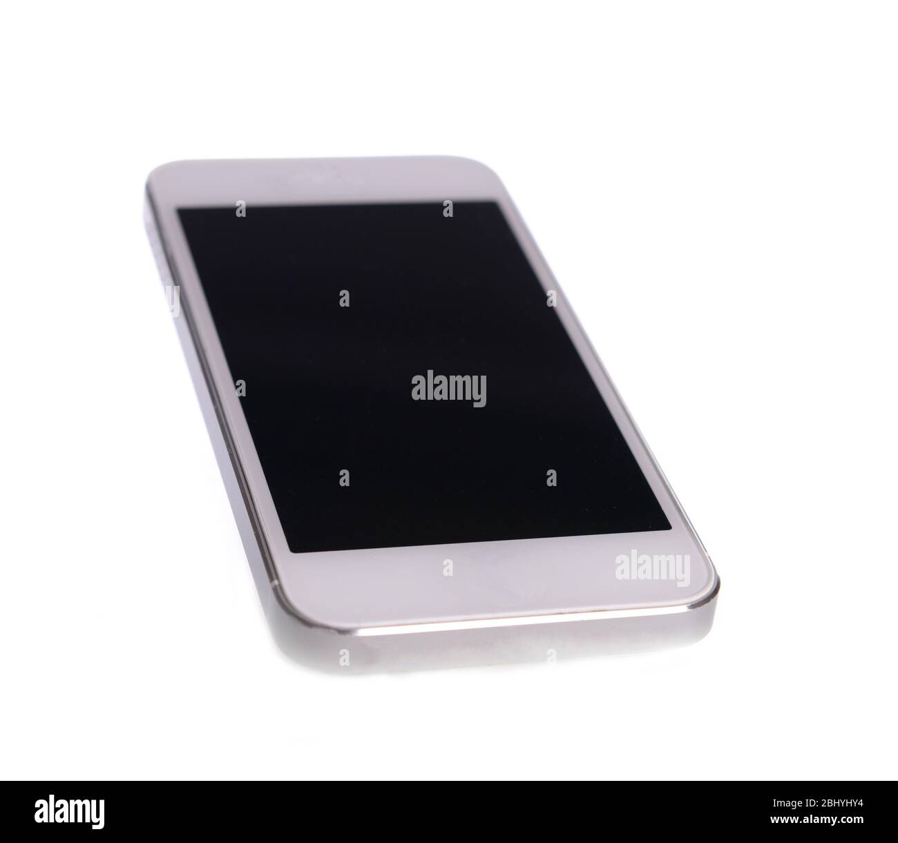 Modern touchscreen mobile phone isolated on white Stock Photo - Alamy