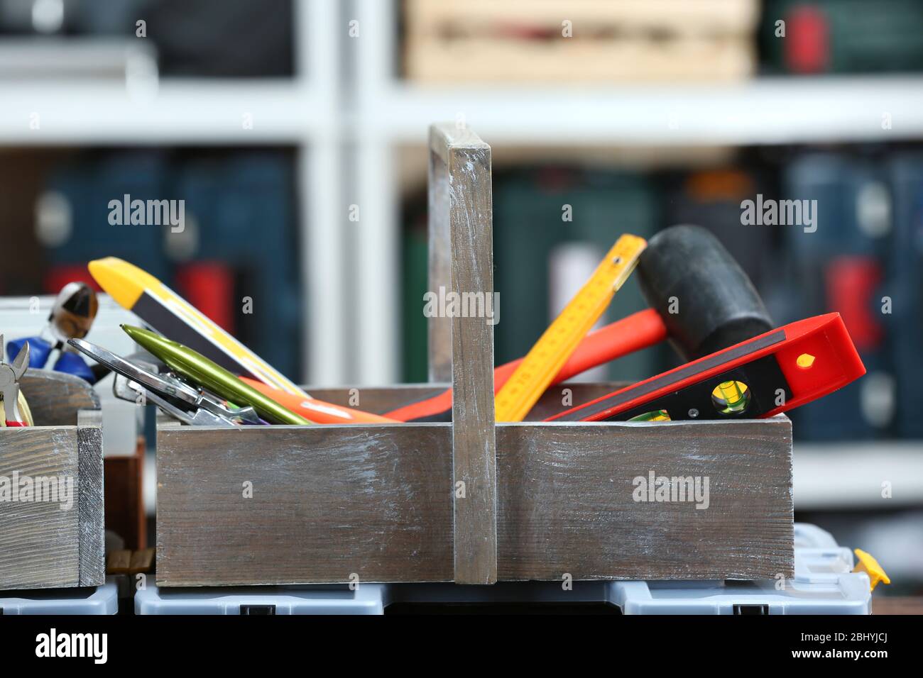 Set of tools in workshop Stock Photo - Alamy