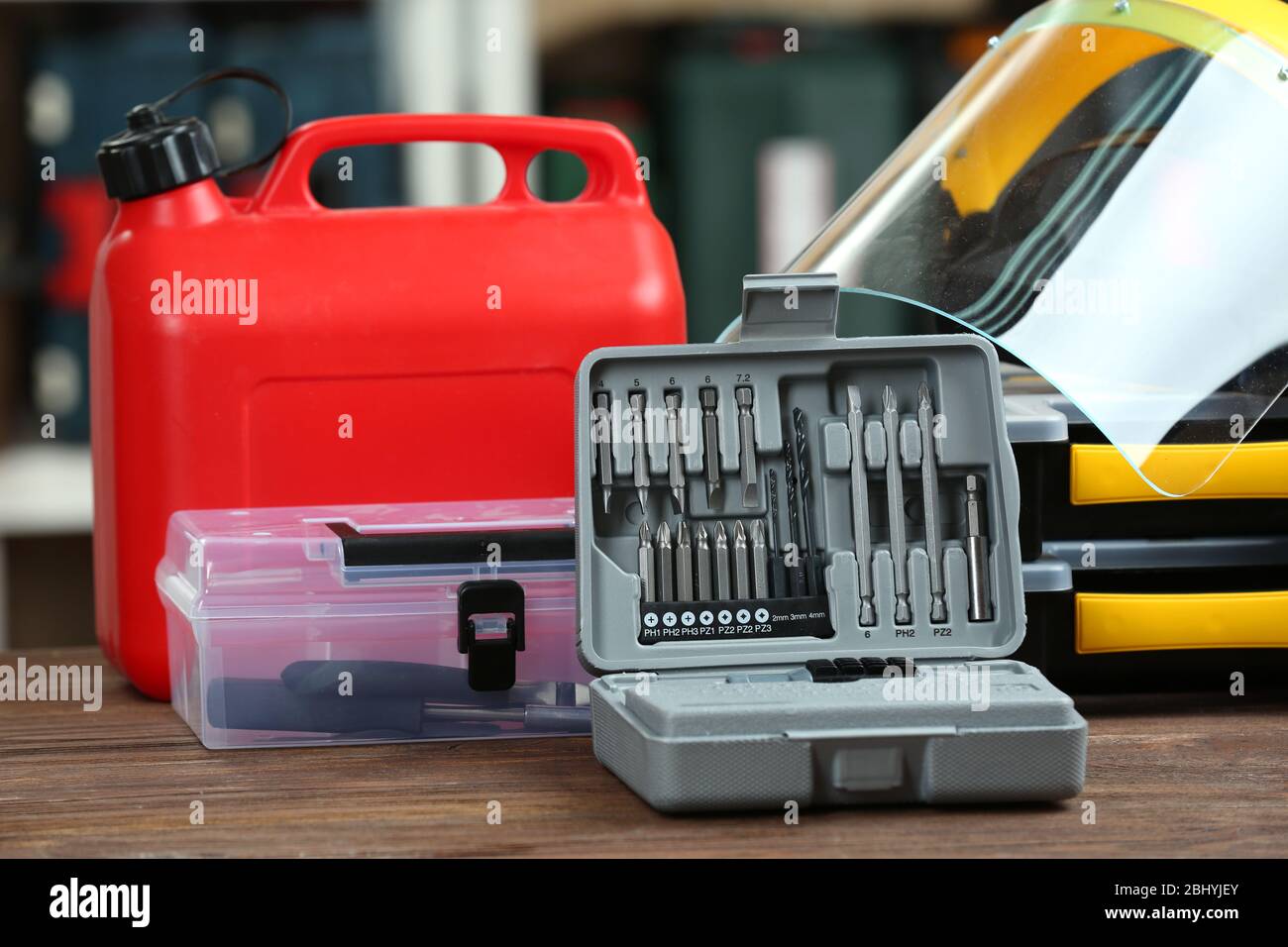 Set of tools in workshop Stock Photo - Alamy