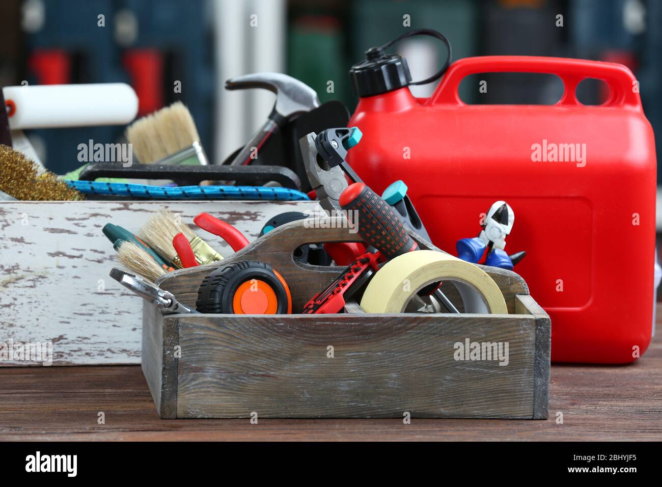 Set of tools in workshop Stock Photo - Alamy