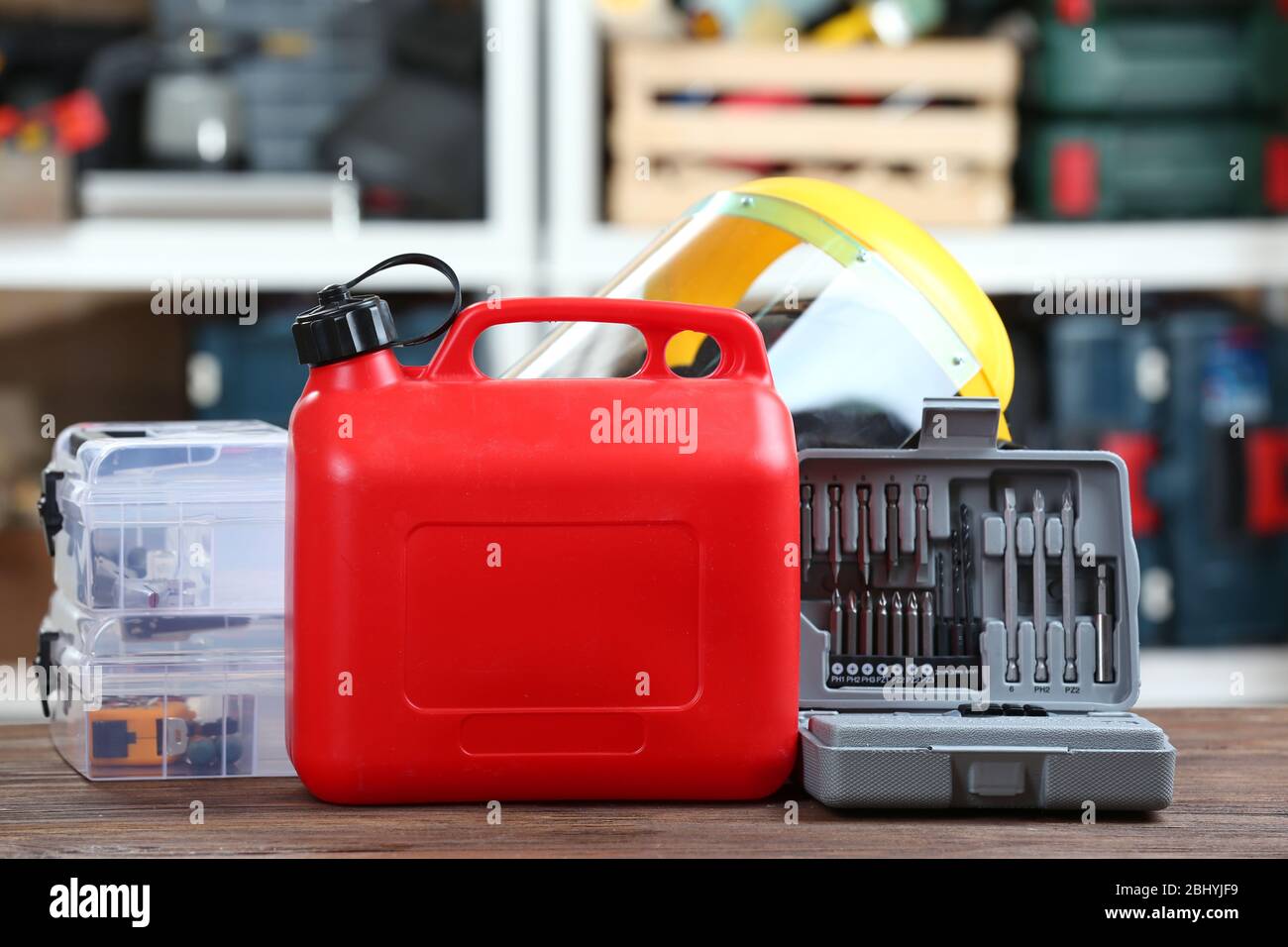 Set of tools in workshop Stock Photo - Alamy