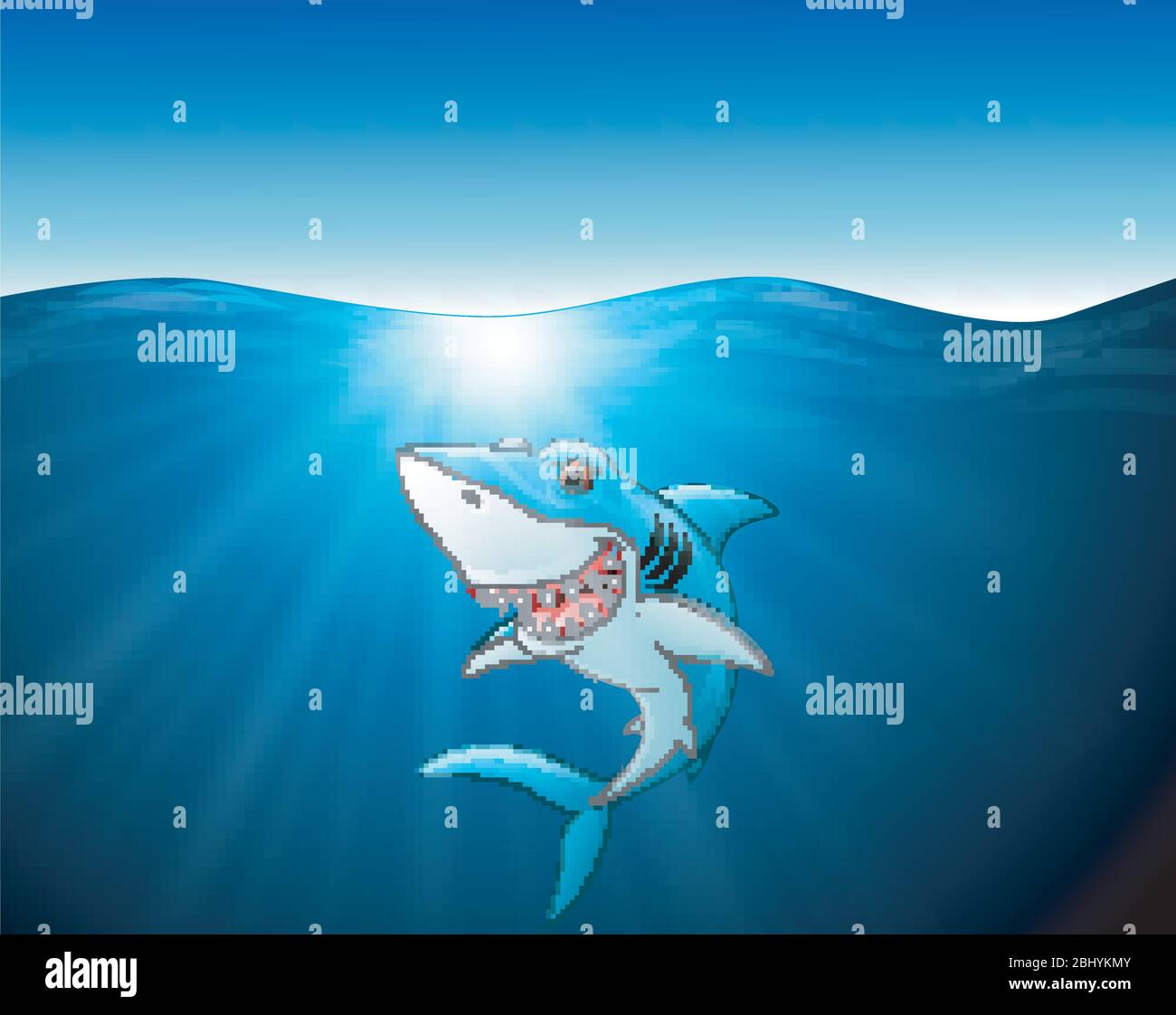 Cartoon funny shark posing hi-res stock photography and images - Alamy