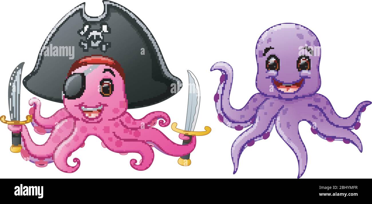 set of octopus cartoons Stock Vector Image & Art - Alamy