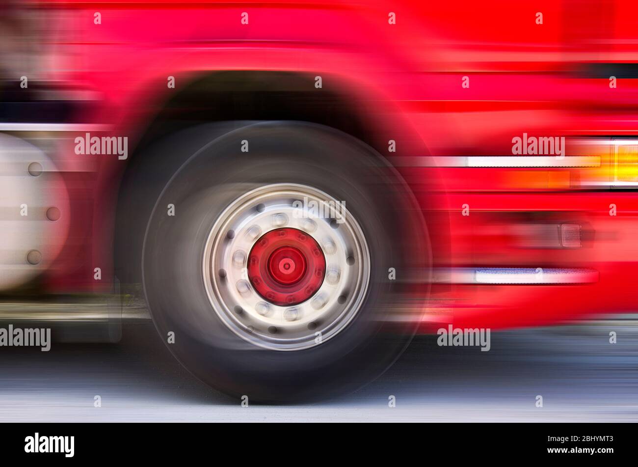 Fast passing truck, with traces of movement Stock Photo - Alamy