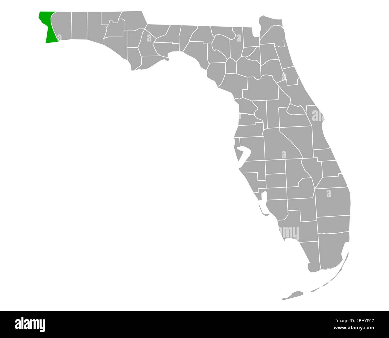 Map of Escambia in Florida Stock Photo - Alamy