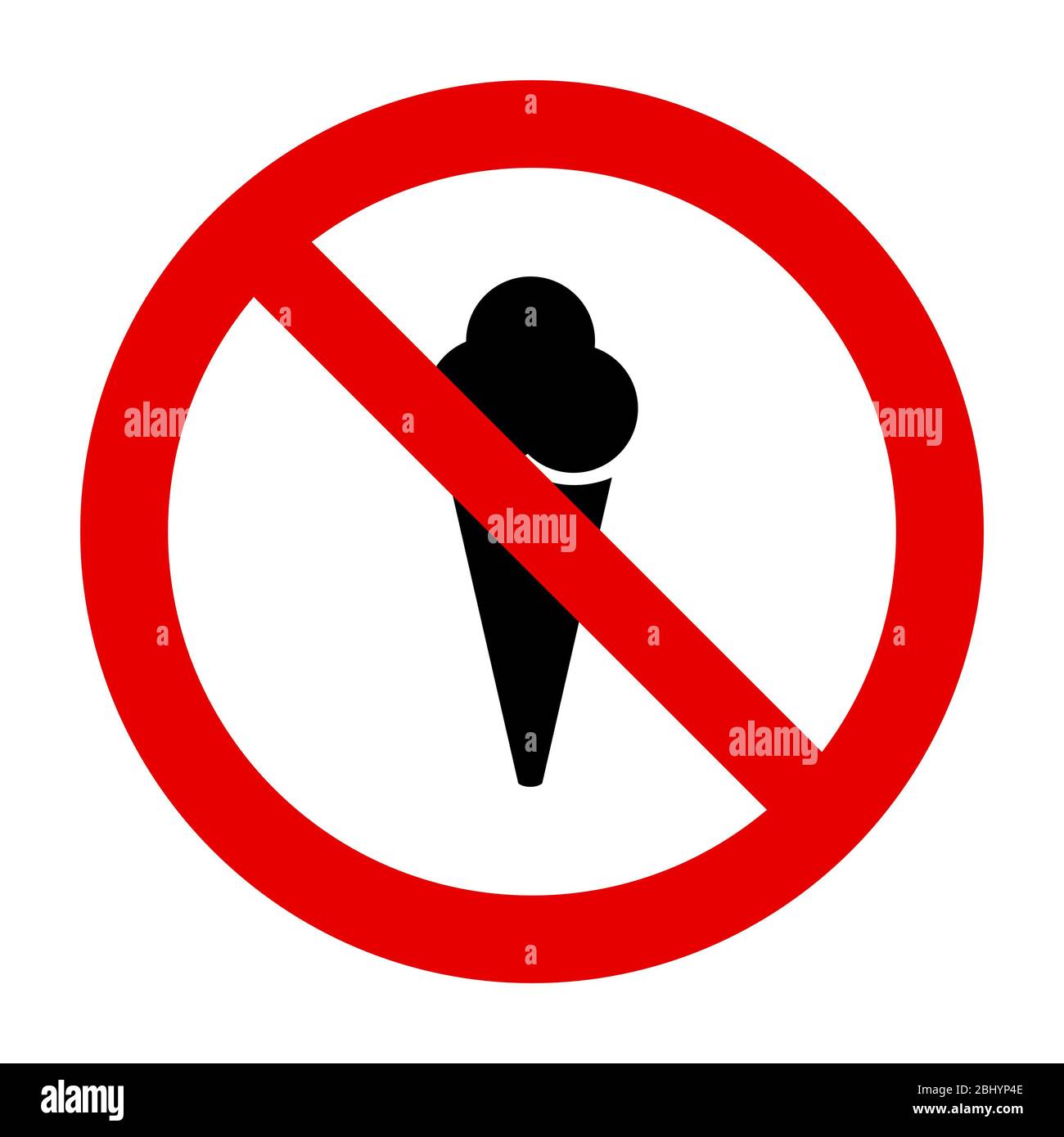 Ice cream and prohibition sign Stock Photo - Alamy