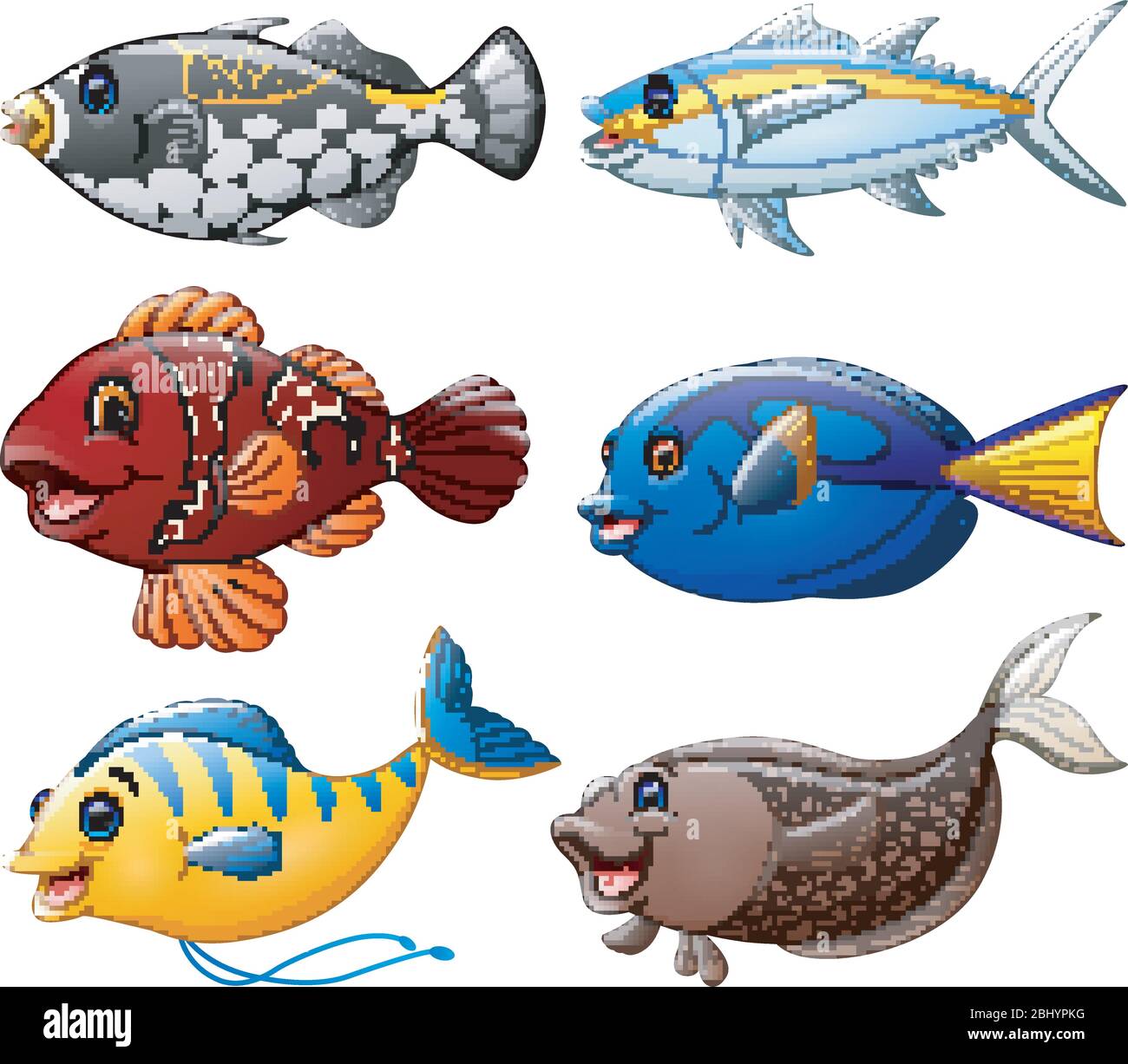 fish cartoon set Stock Vector Image & Art - Alamy