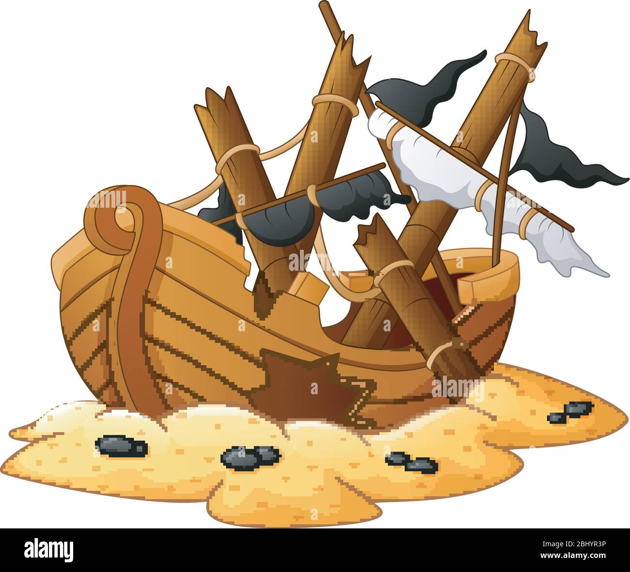 Ancient broken ship Stock Vector Image & Art - Alamy