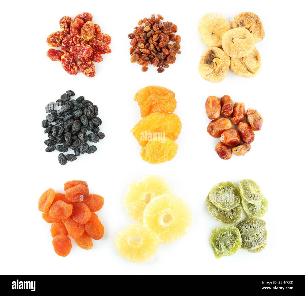 Assortment of dried fruits isolated on white Stock Photo - Alamy