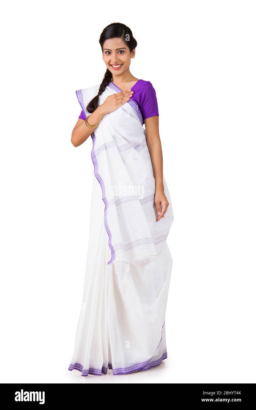 Traditional White Saree
