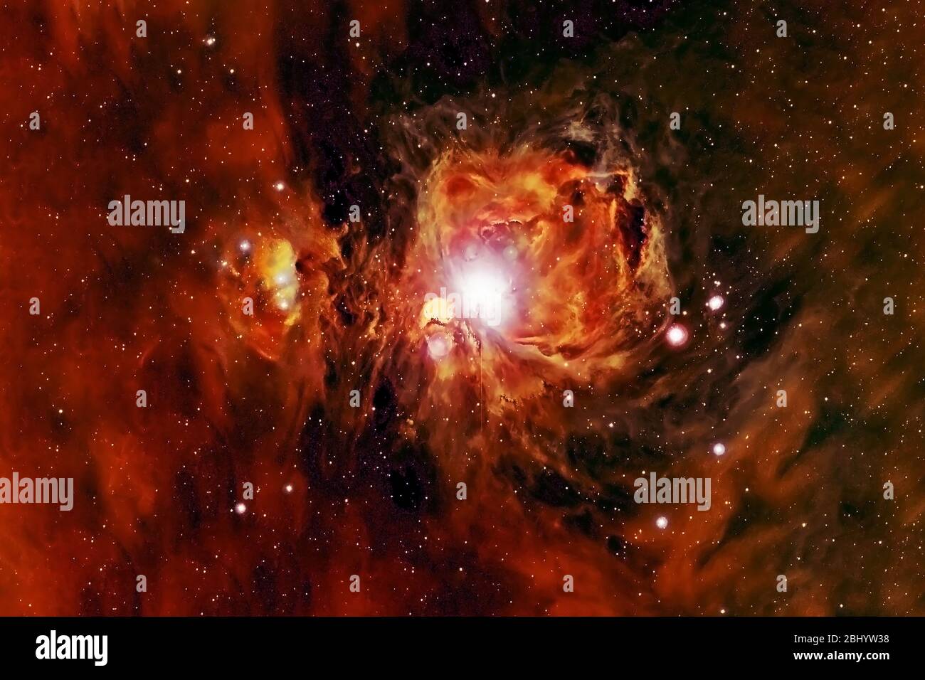 Beautiful red galaxy. With land on the horizon. Elements of this image ...