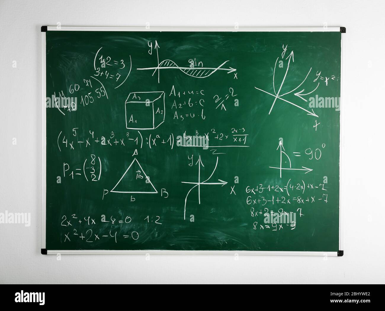 Math formulas on blackboard background Stock Photo - Alamy