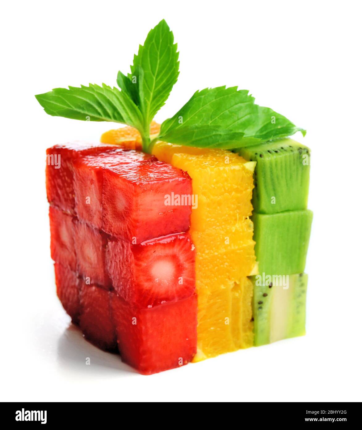 Cube formed from sliced fruits isolated on white Stock Photo - Alamy