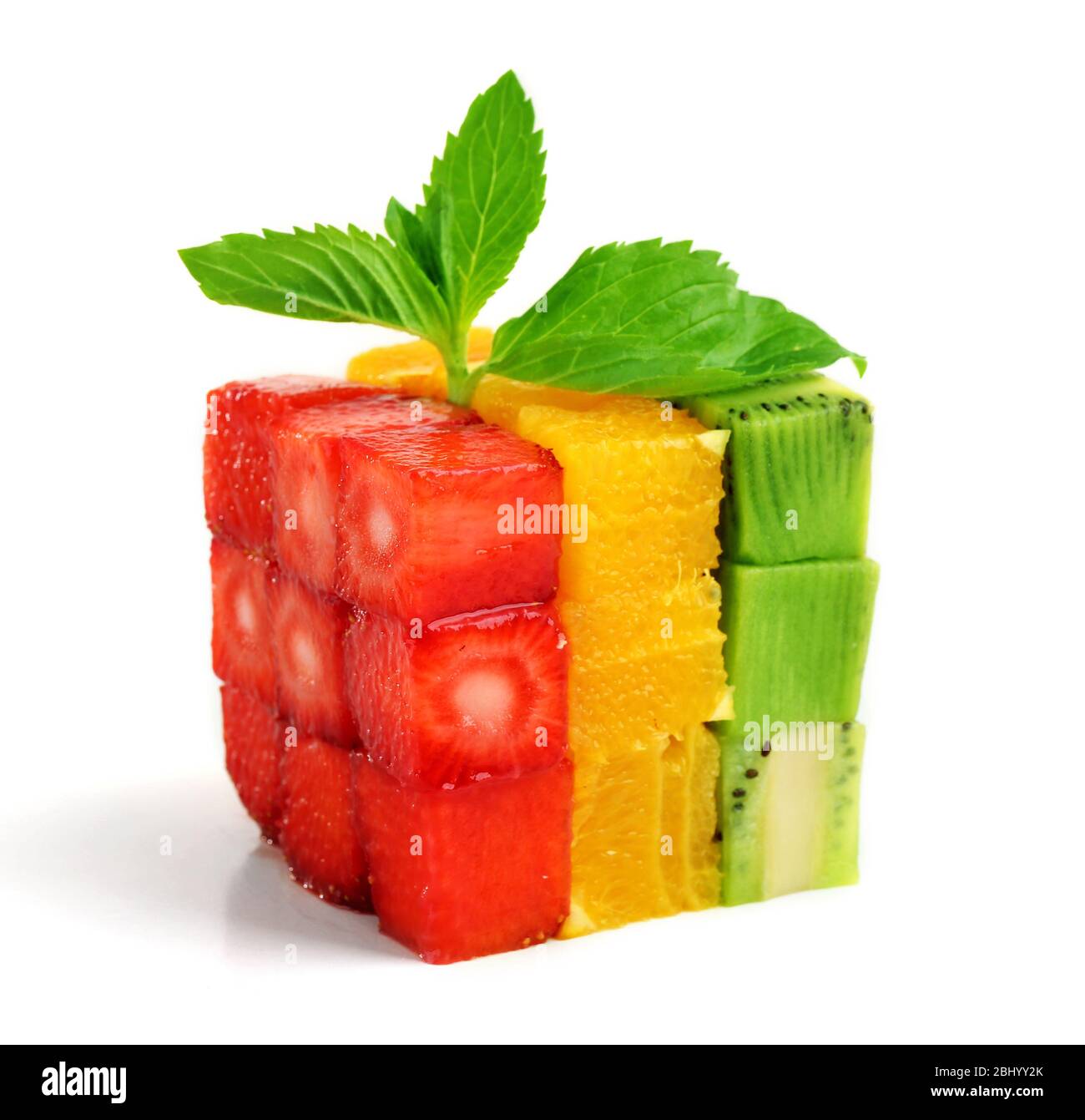 Cube formed from sliced fruits isolated on white Stock Photo - Alamy