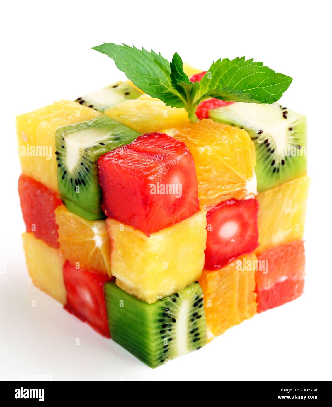 Cube formed from sliced fruits isolated on white Stock Photo - Alamy