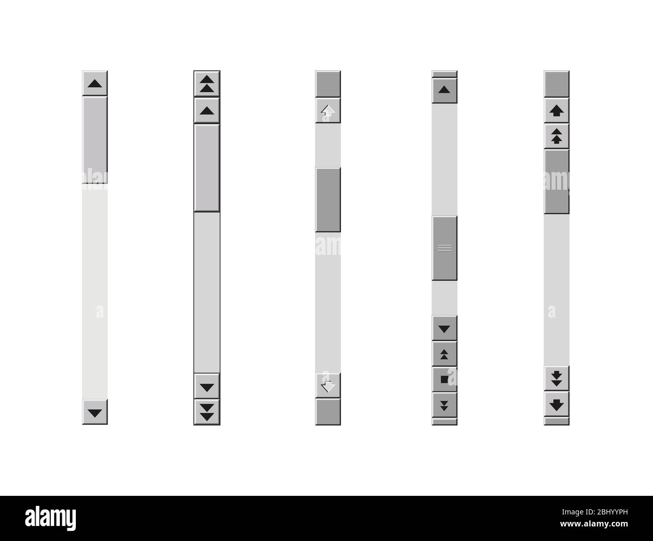 Group of scrolling illustrations. The concept of various options for ...