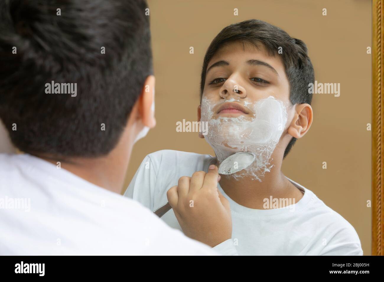 Boy shave face hi-res stock photography and images - Alamy