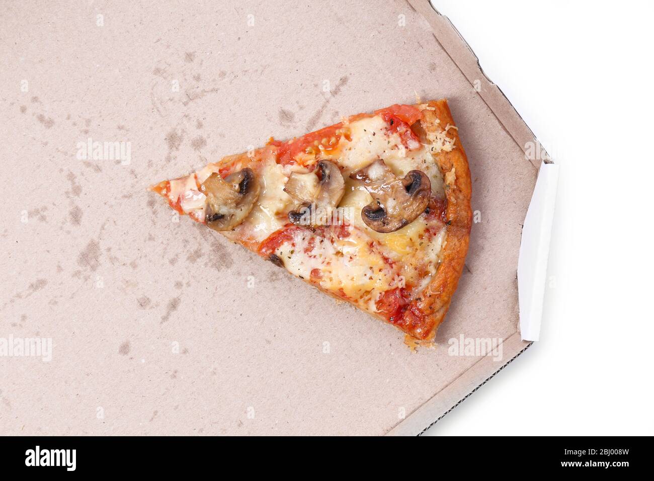 Slice of tasty pizza with vegetables in cardboard close up Stock Photo ...