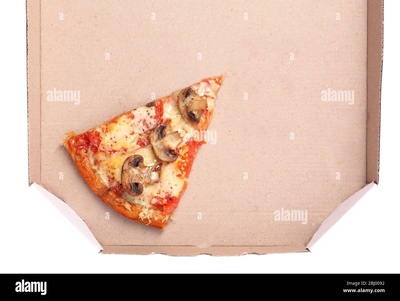 Slice of tasty pizza with vegetables in cardboard close up Stock Photo ...