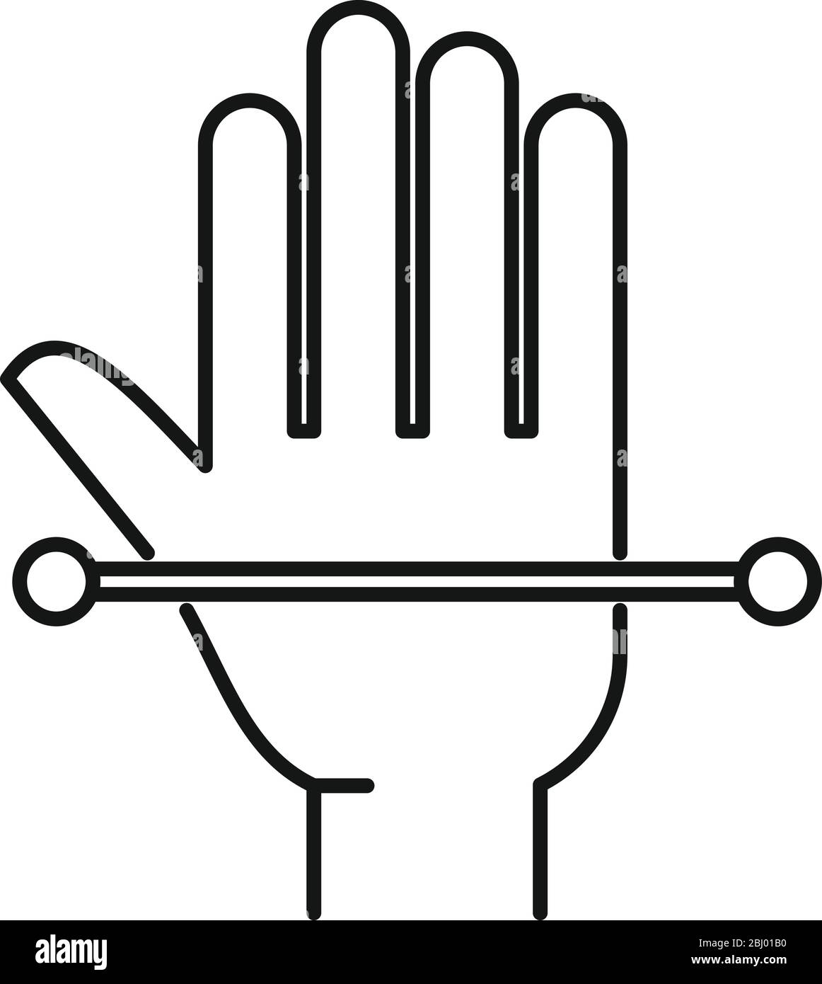 Palm authentication scan icon. Outline palm authentication scan vector ...