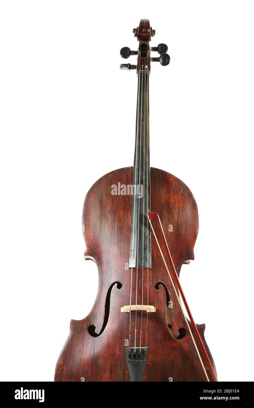 Cello isolated ob white Stock Photo - Alamy