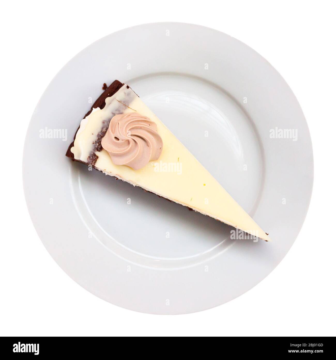 Traditional German pie from chocolate crust with fluffy caramel whipped ...