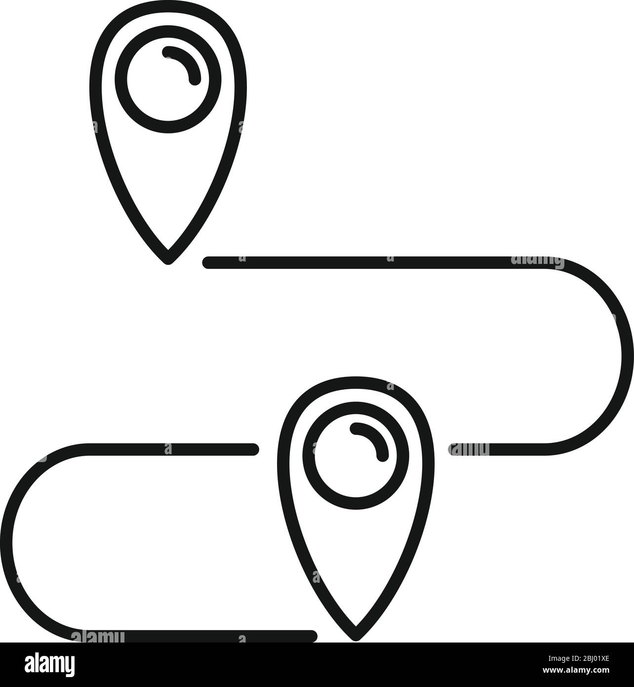 Outdoor running route icon. Outline outdoor running route vector icon ...