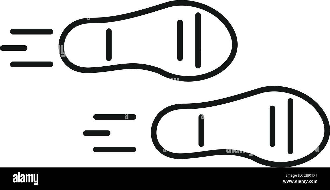 Outdoor fitness foot stamps icon. Outline outdoor fitness foot stamps ...