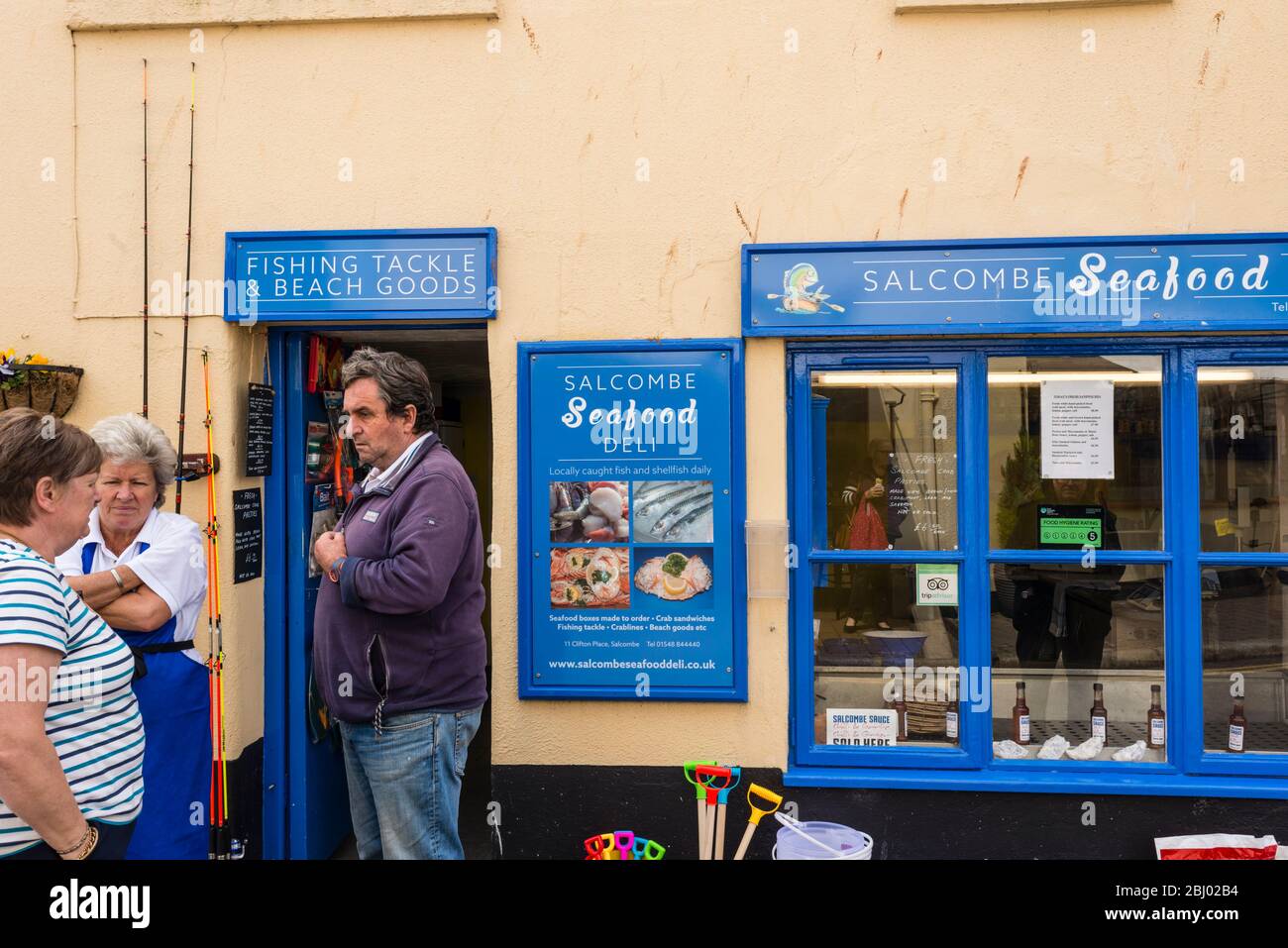 Seafood deli shop in popular seaside resort town Salcombe, Torquay ...