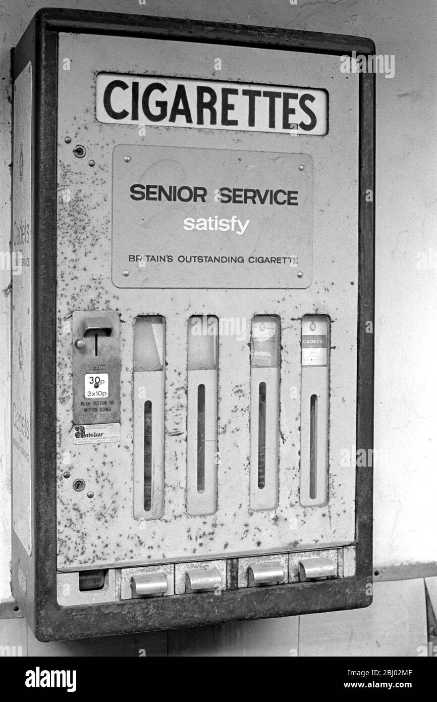 Cigarette machine on a wall in Ifield, exact date unknown, circa 1983 ...