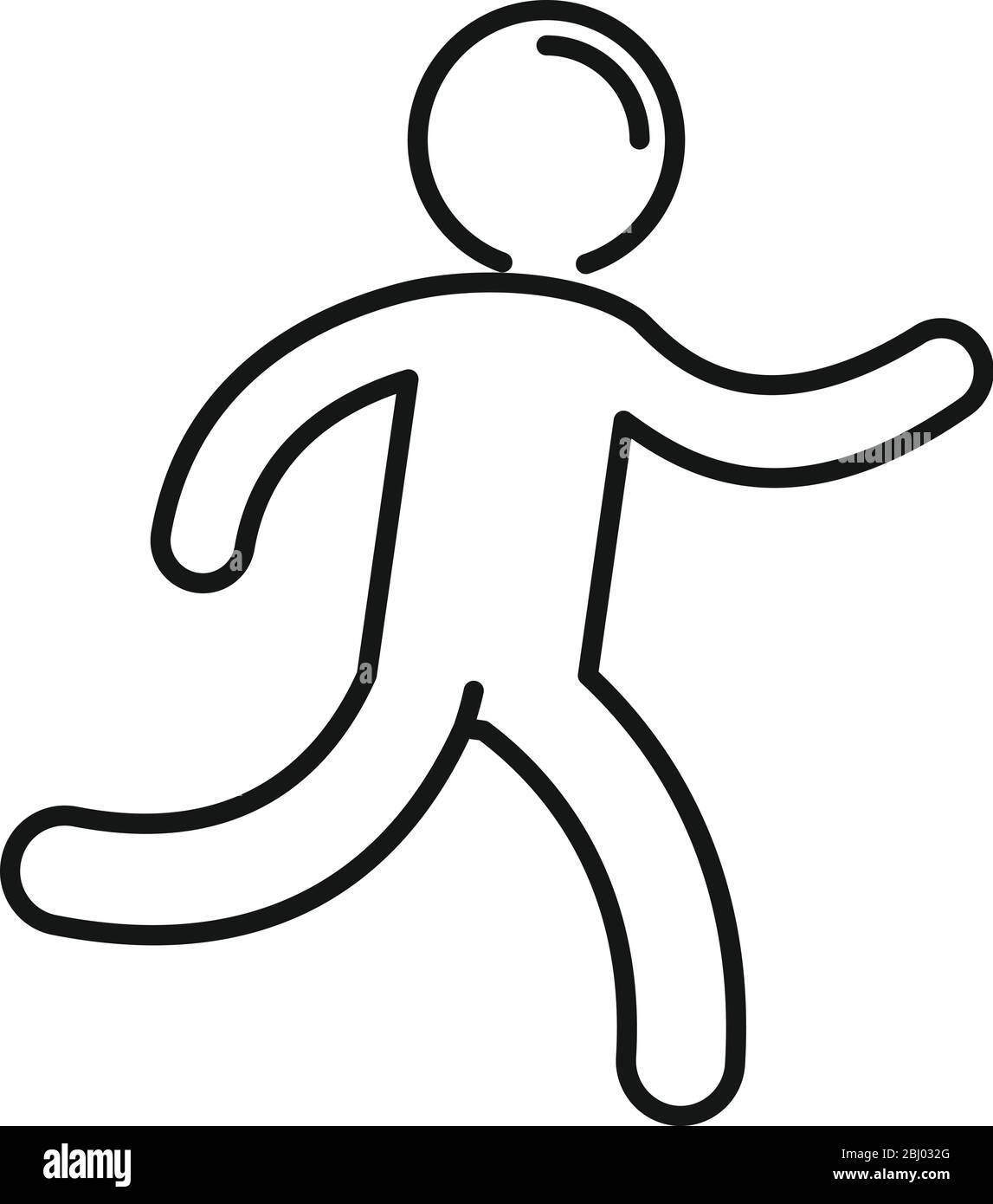 Running kid icon. Outline running kid vector icon for web design ...