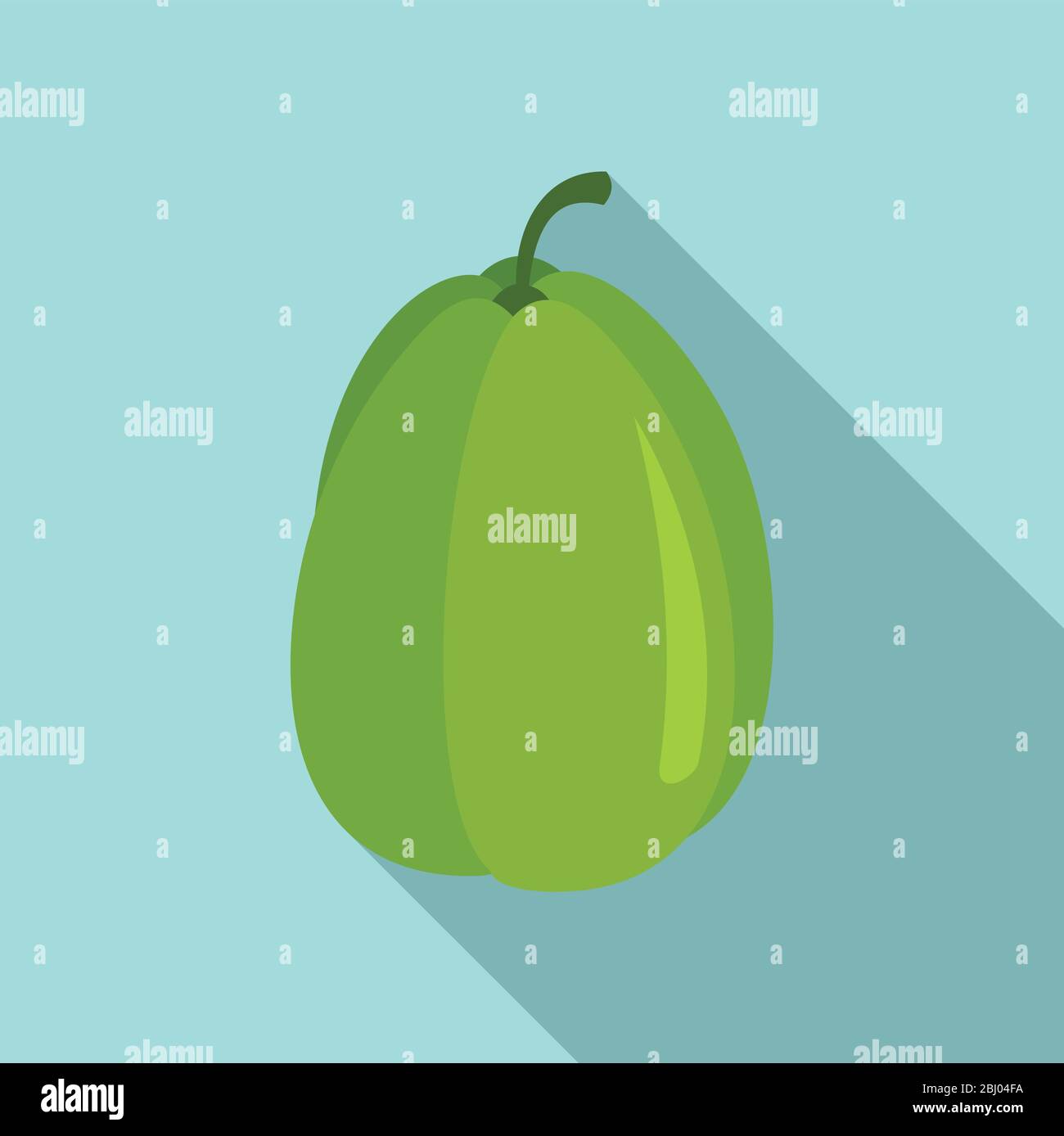 Green chayote plant icon. Flat illustration of green chayote plant ...