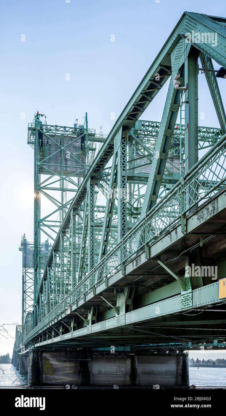 Driving through steel truss bridge hi-res stock photography and images ...