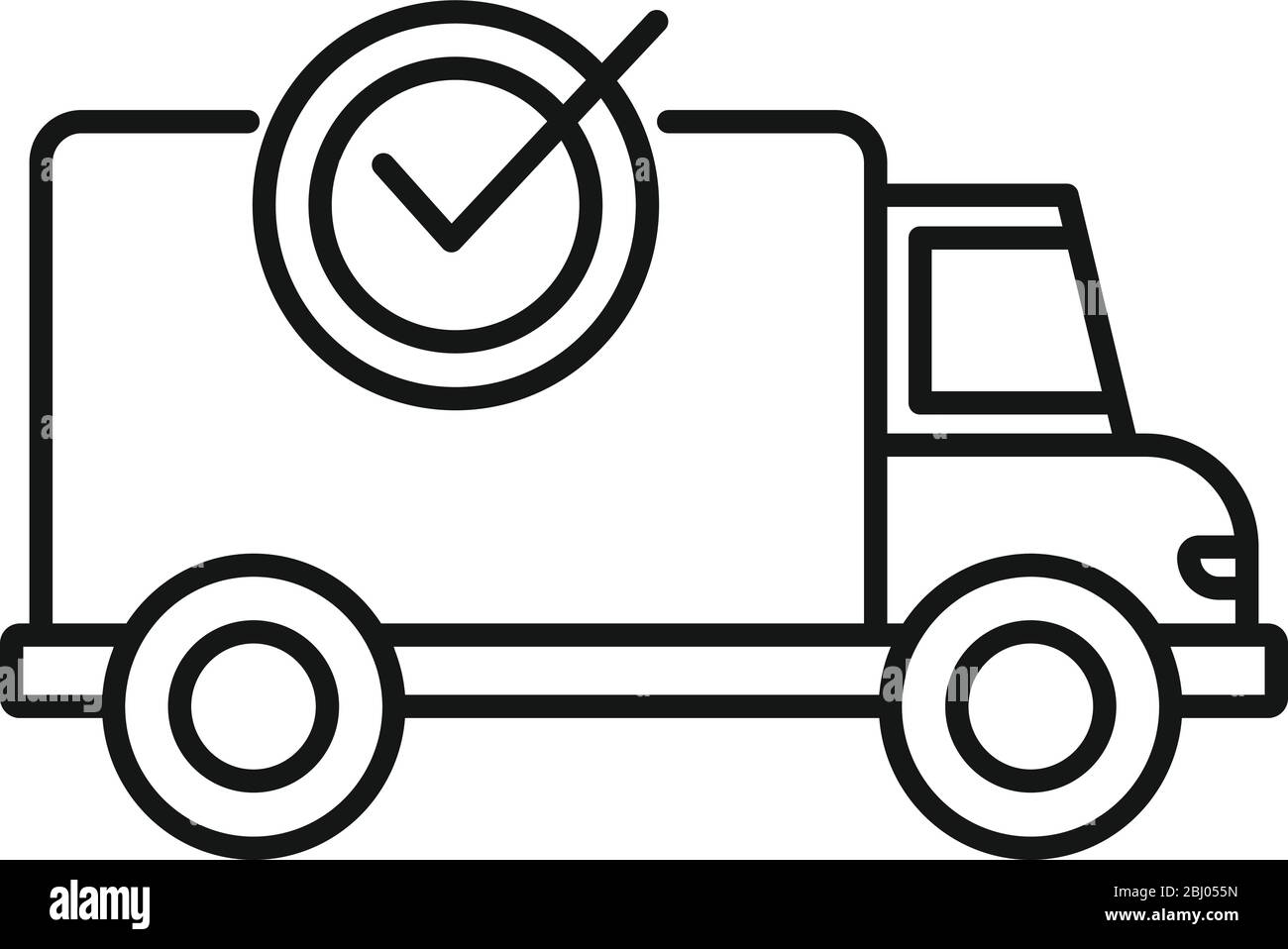 Finished delivery icon. Outline finished delivery vector icon for web ...