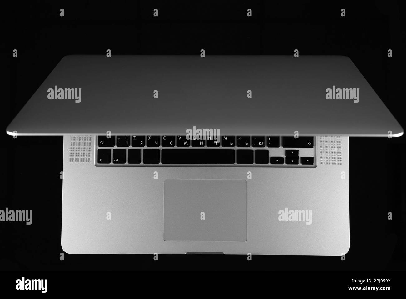 Computer screen laptop dark Black and White Stock Photos & Images - Alamy