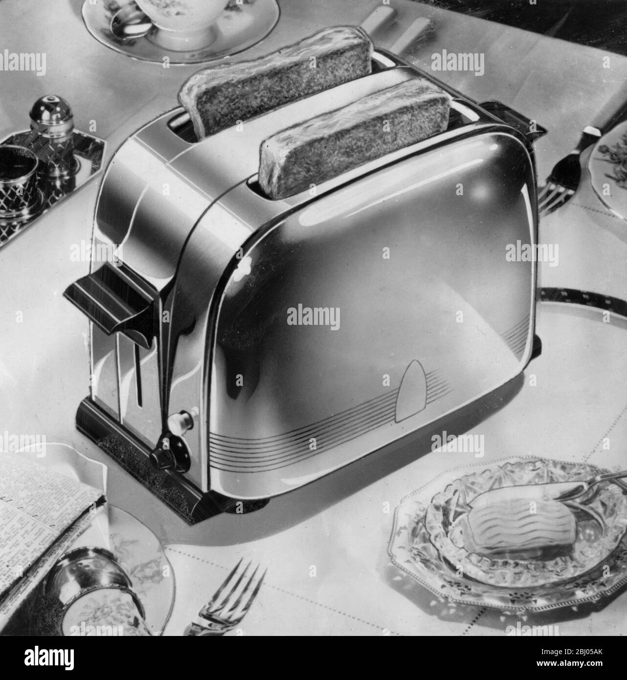 Toaster with bread Black and White Stock Photos & Images - Alamy