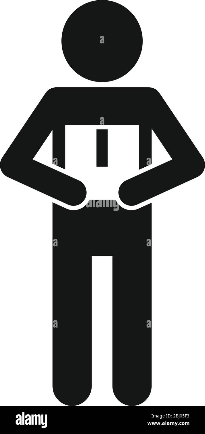 Courier delivery box icon. Simple illustration of courier delivery box ...