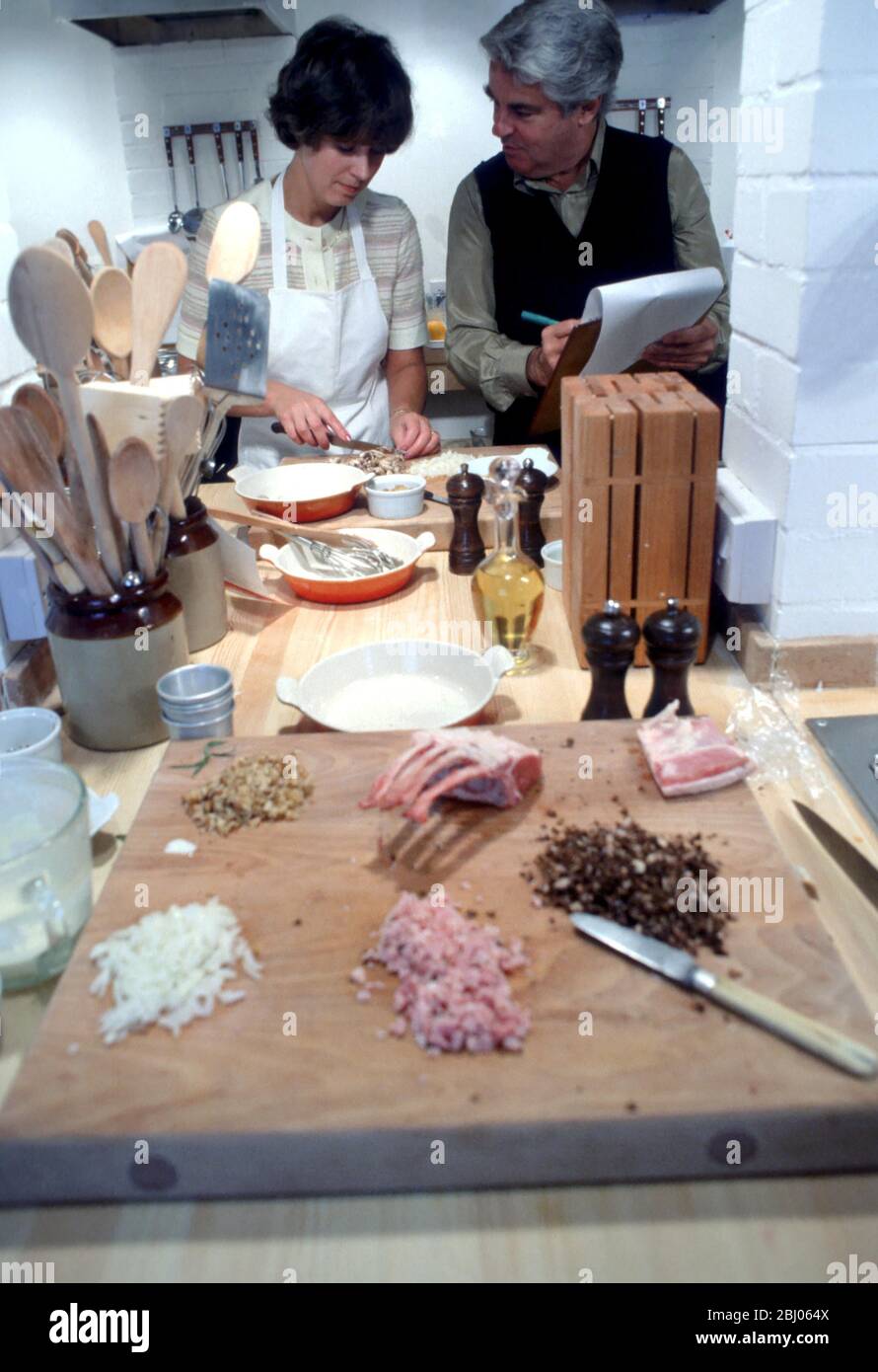 Robert Carrier - Chef and Restaurateur in the kitchen preparing food ...
