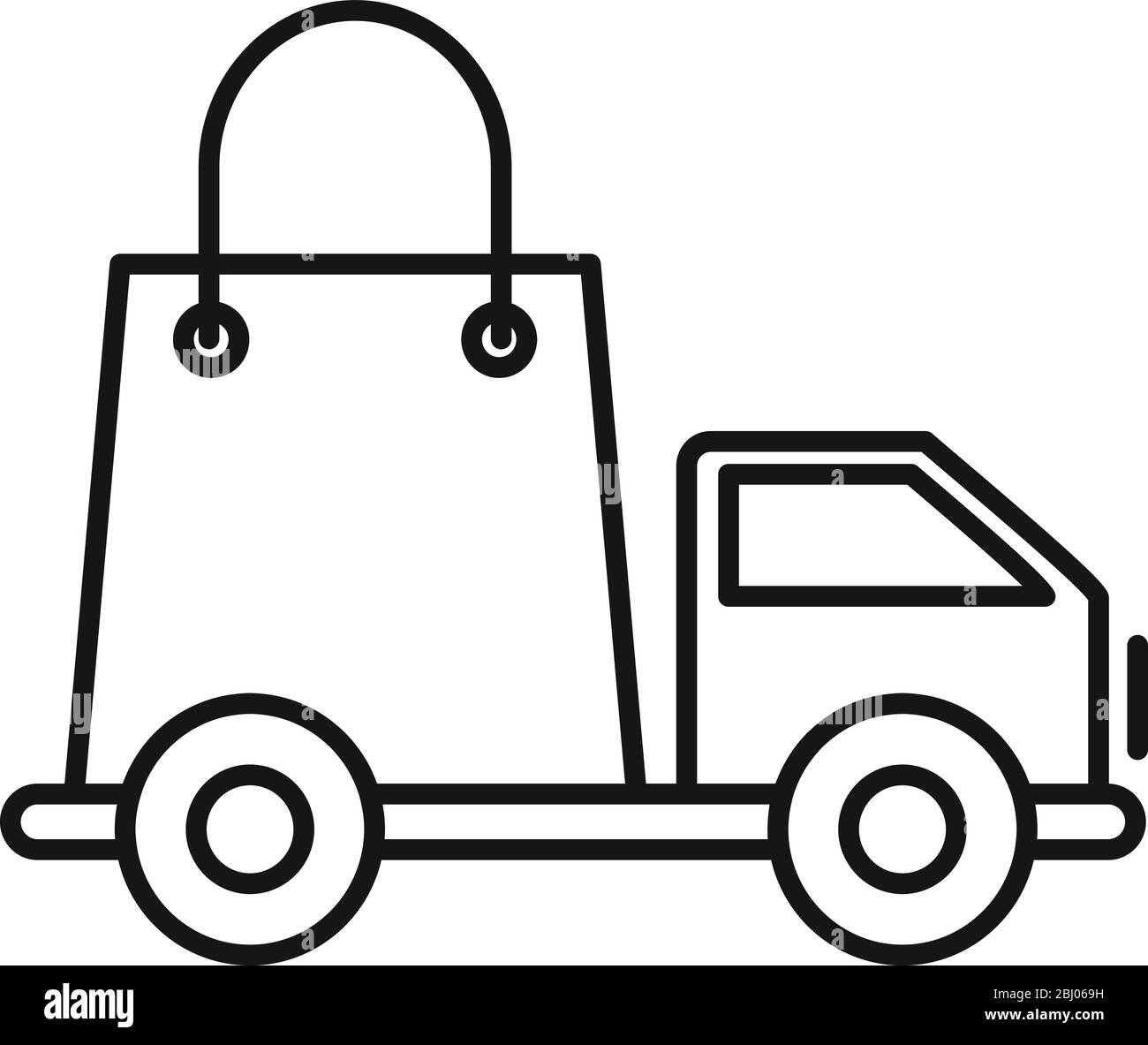 Paper bag delivery icon. Outline paper bag delivery vector icon for web ...