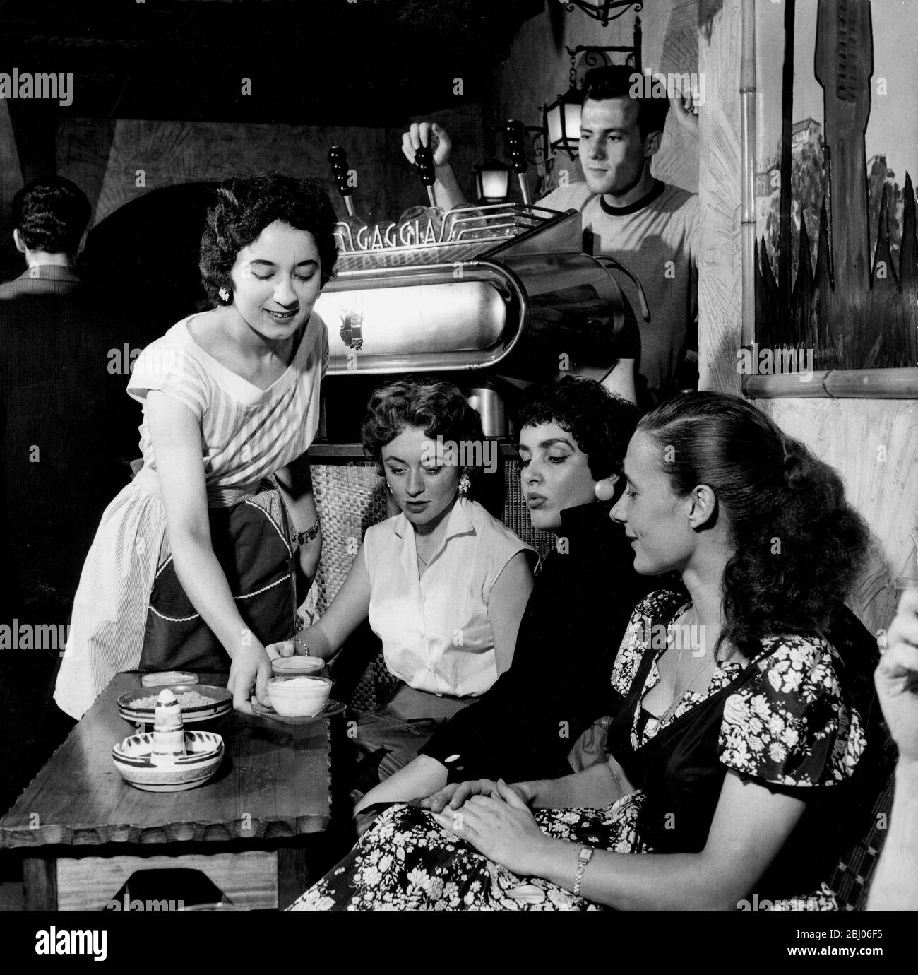 A spanish style coffee bar in London - 1955 Stock Photo - Alamy