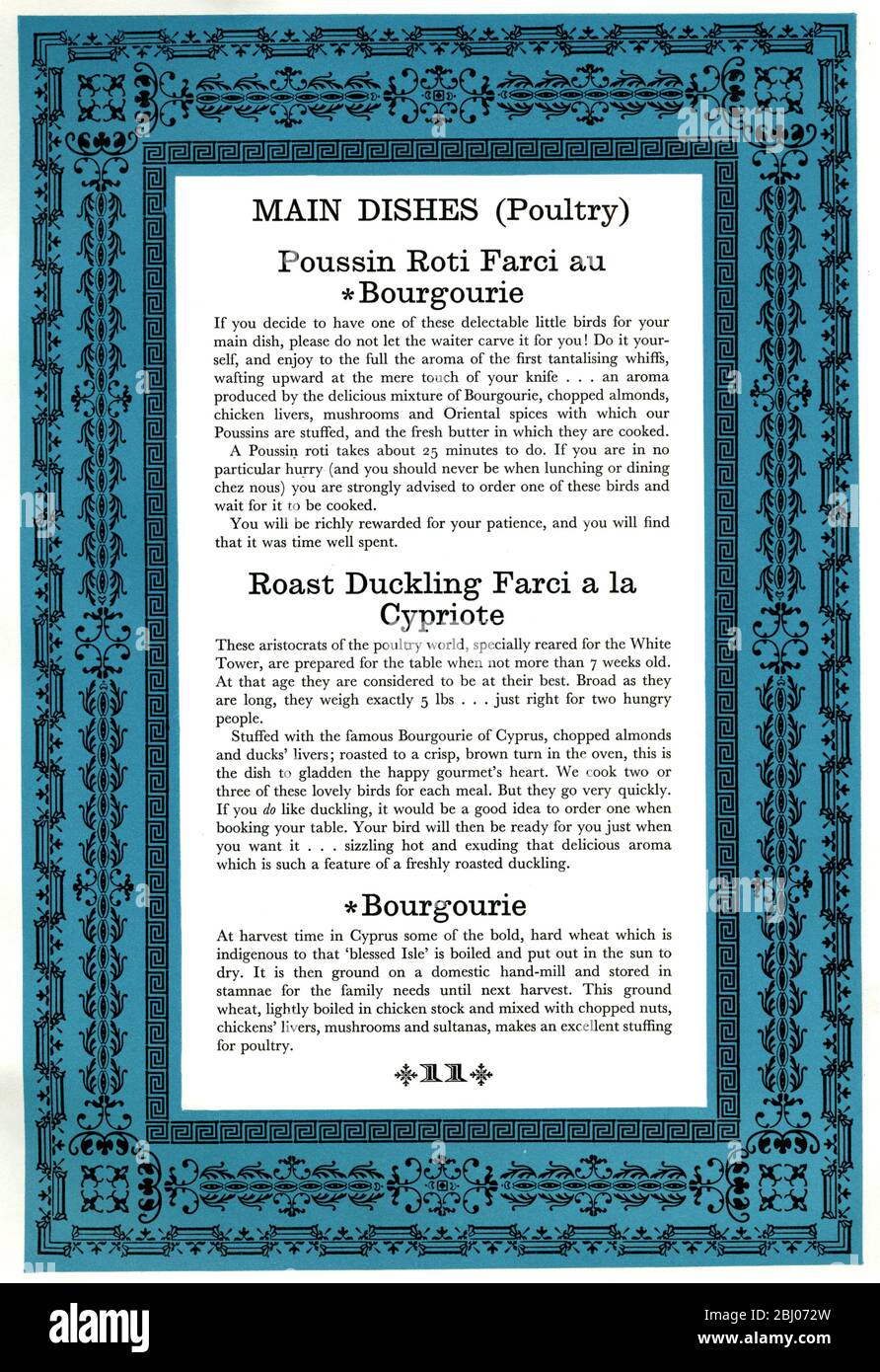 Carrier Collection of Menus - The White Tower Restaurant - 1 Percy ...