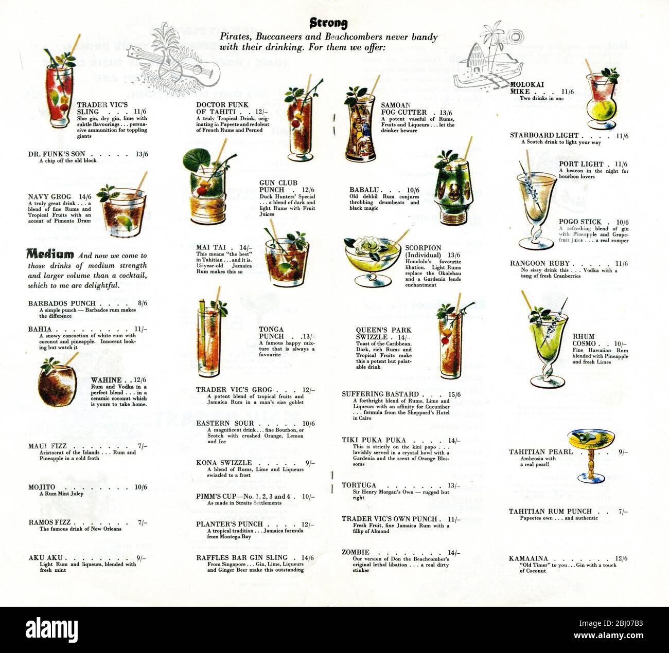 Carrier Collection of Menus - Trader Vic's restaurant - 22 Park Lane ...