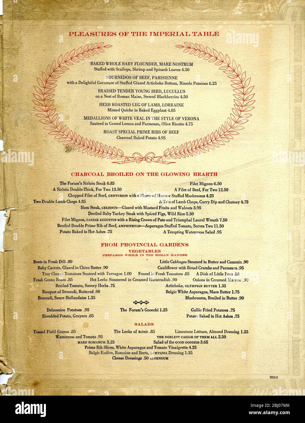 Carrier Collection of Menus - The Forum of the Twelve Caesars - New ...